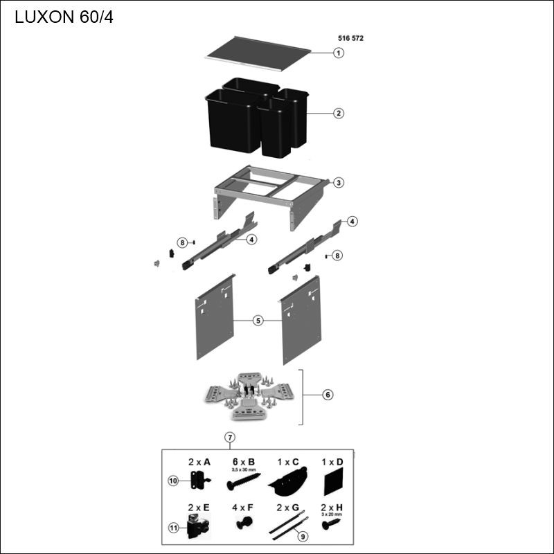 SPAREPARTS BLANCO LUXON 60/4