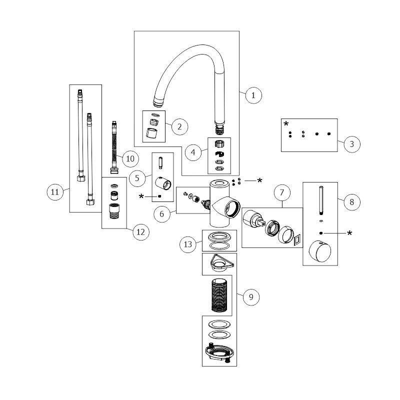 TIVA-A spare parts, brushed gold