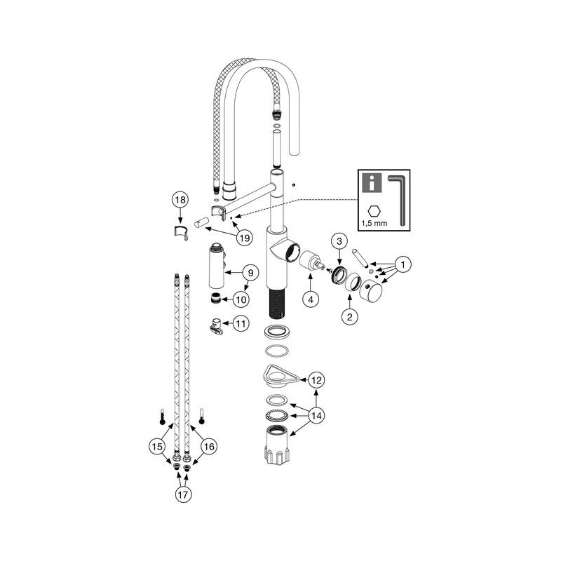 CATRIS-S FLEXO spare parts, matt black