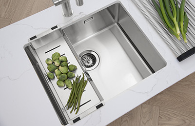 A stylish stainless steel kitchen sink collection with a size for every ...